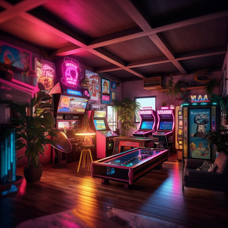 Retro Arcade|vintage| 12 Pack|virtual Backgrounds| Zoom, Google Meet ...