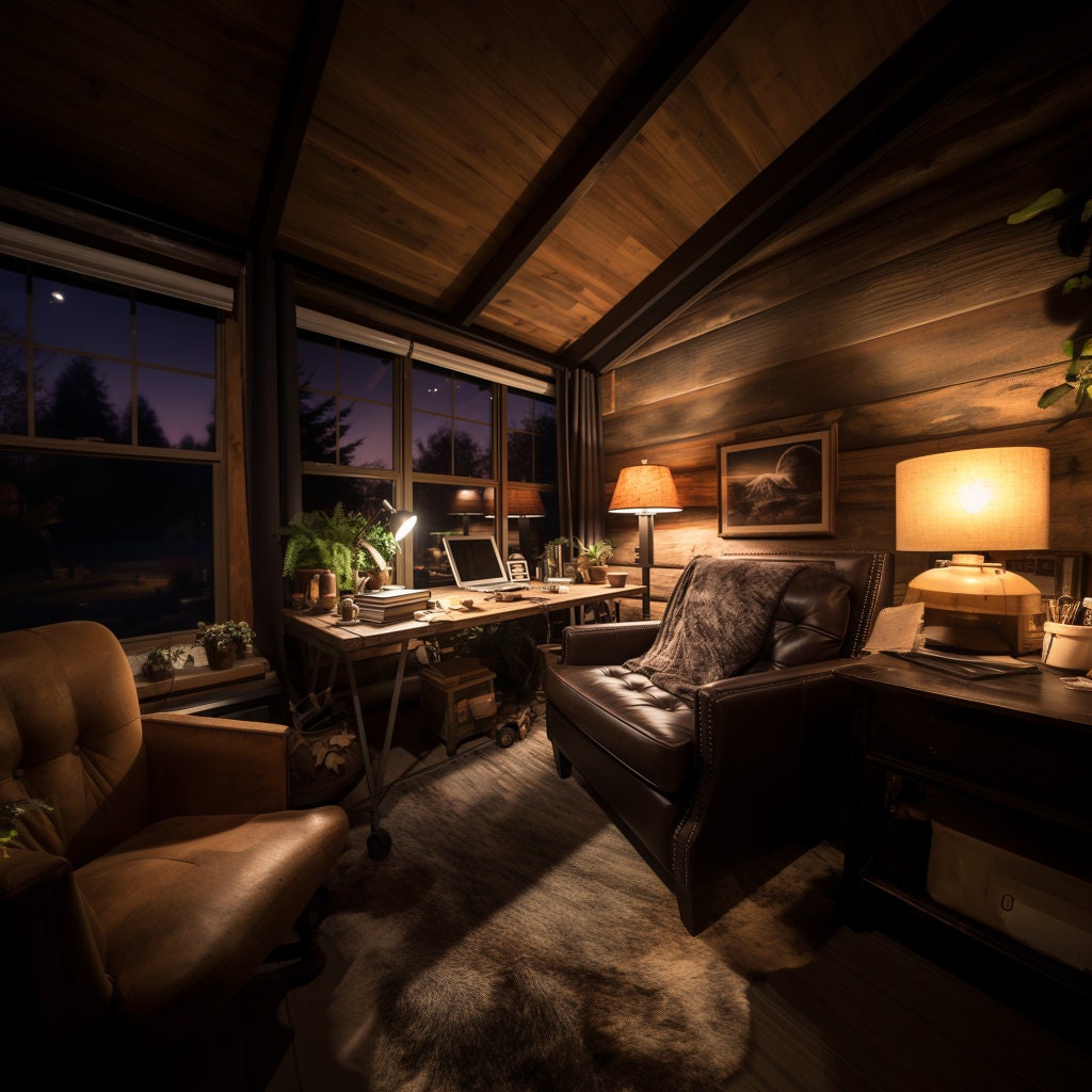 Rustic Retreat| Modern Cabin Virtual Backgrounds| 7 Pack | Zoom, Google ...