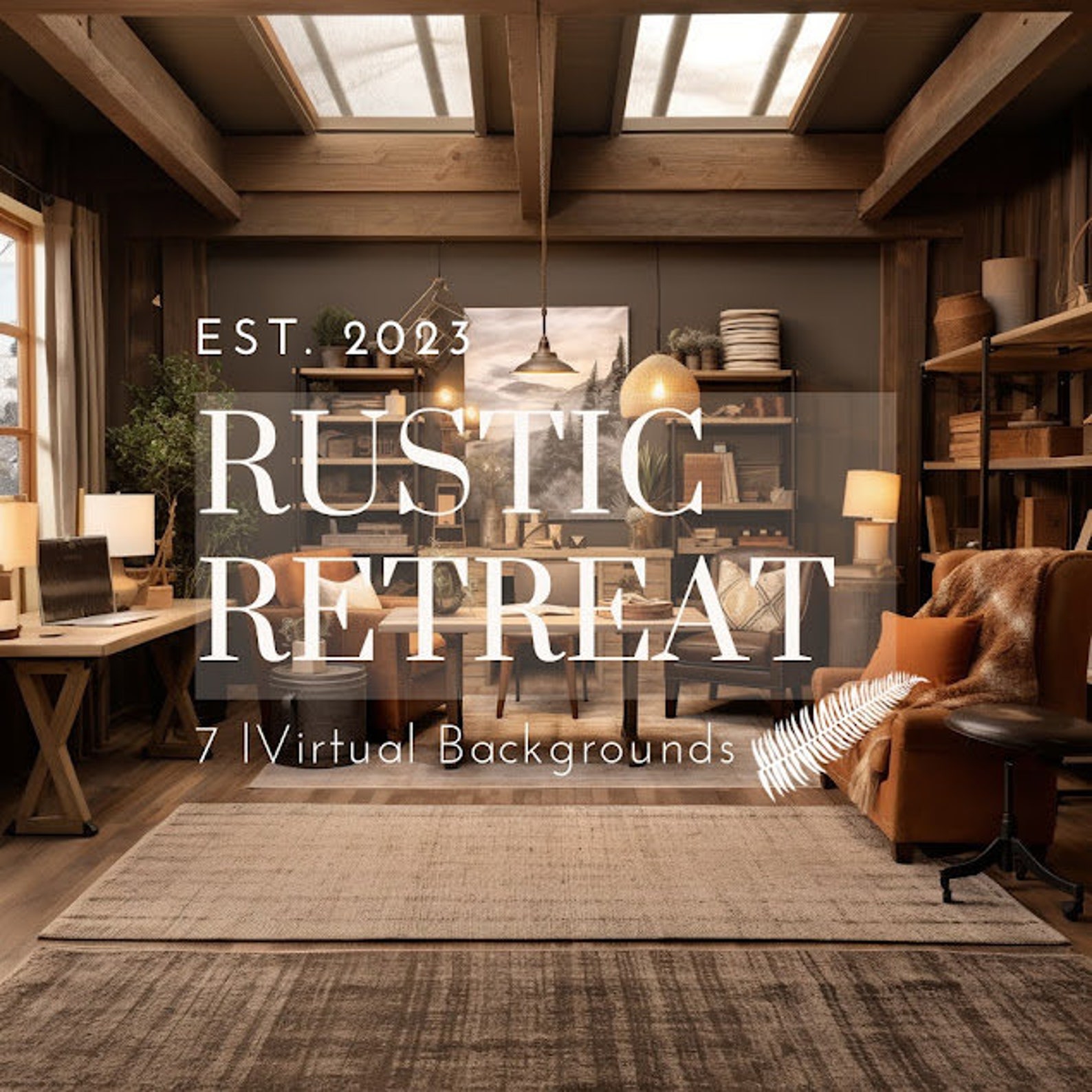 Rustic Retreat| Modern Cabin Virtual Backgrounds| 7 Pack | Zoom, Google ...