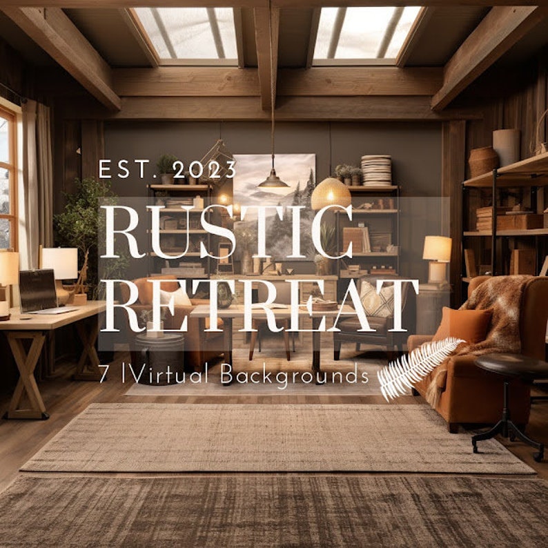 Rustic Retreat| Modern Cabin Virtual Backgrounds| 7 Pack | Zoom, Google ...