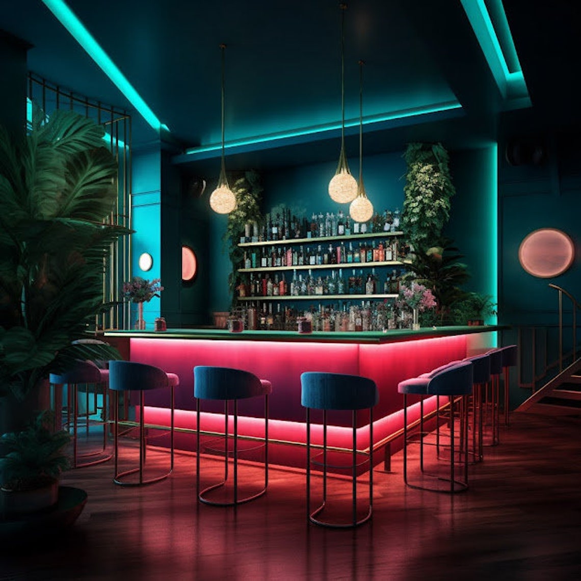 Retro Bar| Virtual Backgrounds| 10 Pack| Zoom, Google Meet, Skype ...