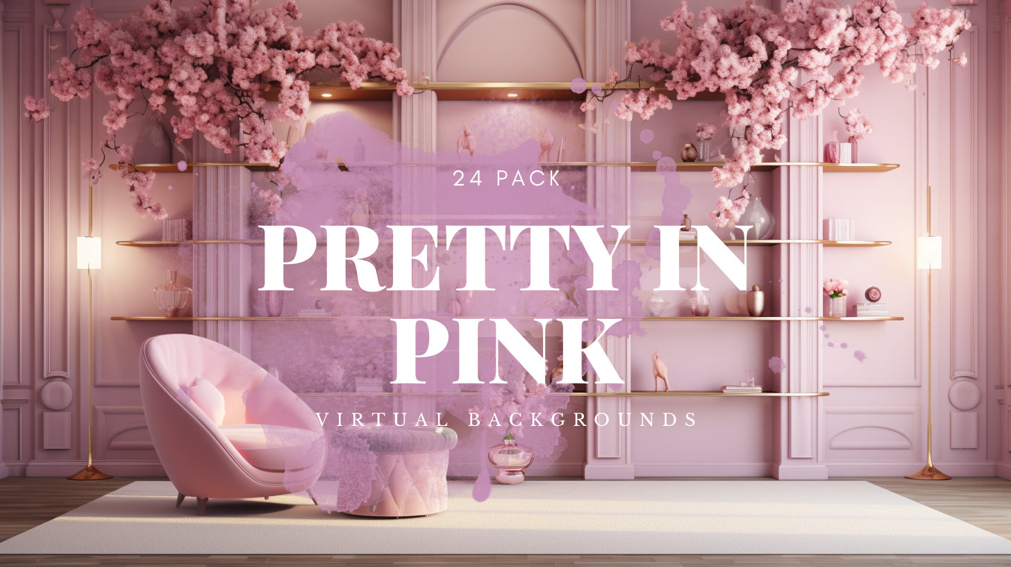 Pretty in Pink Virtual Backgrounds 24 Pack for Zoom Skype Webex Google ...