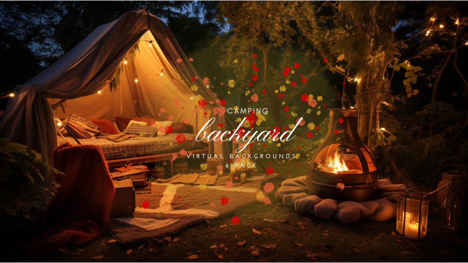 Camping Backyard Virtual Backgrounds 6 Pack Zoom, Skype, Webex, Google ...