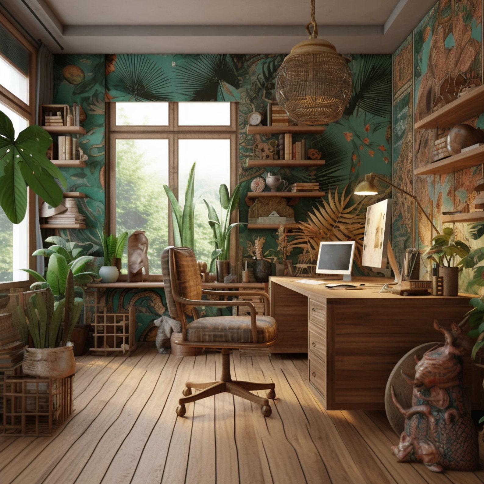 Boho Nature Office Virtual Backgrounds Plant Lovers Nature Lovers Chic ...