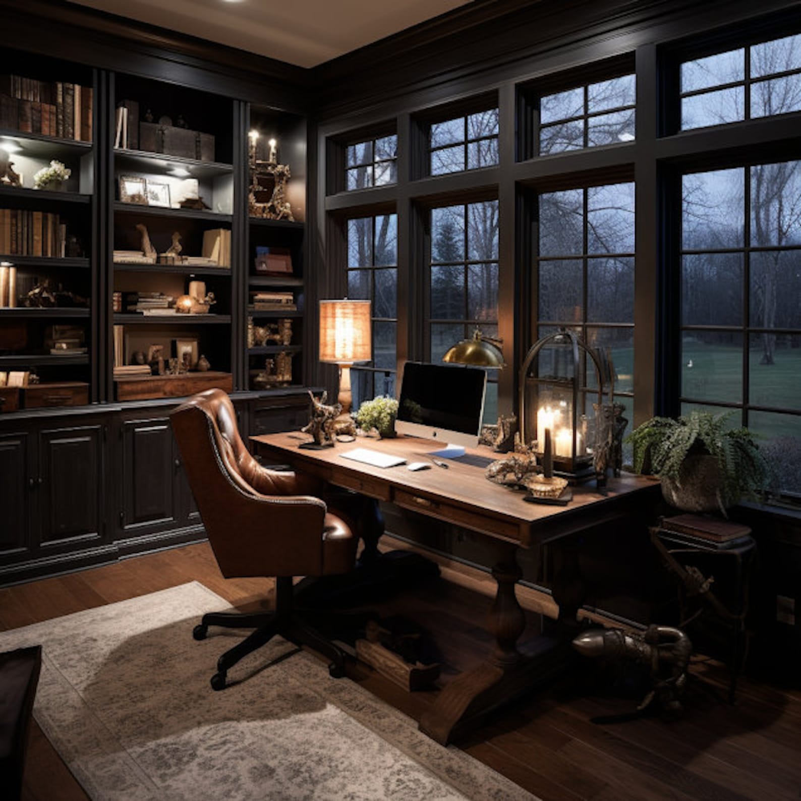 Cozy Office Virtual Background With Shelves 12 Pack Zoom, Google Meet ...