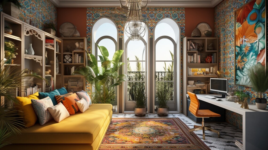 Mediterranean Home Virtual Backgrounds 18 Pack Living Room Professional ...