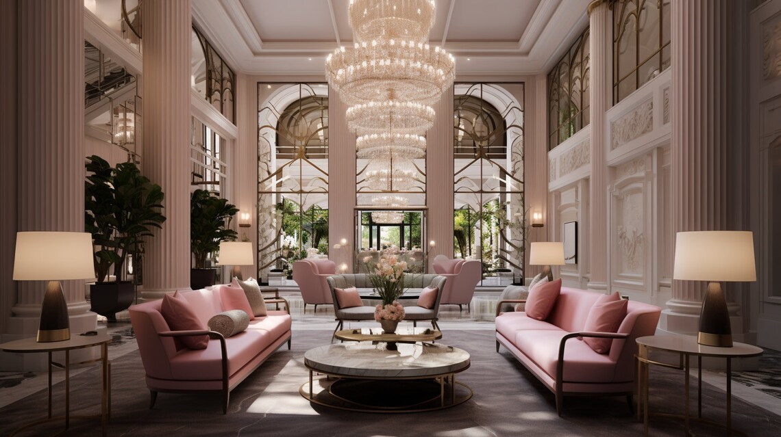 Pink Lobby Zoom Backgrounds 8 Pack - Etsy