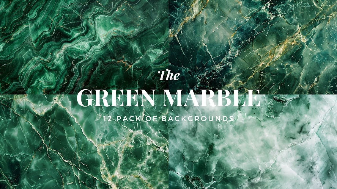 Green Marble Virtual Backgrounds 12 Pack Zoom Skype Webex Google Meet ...