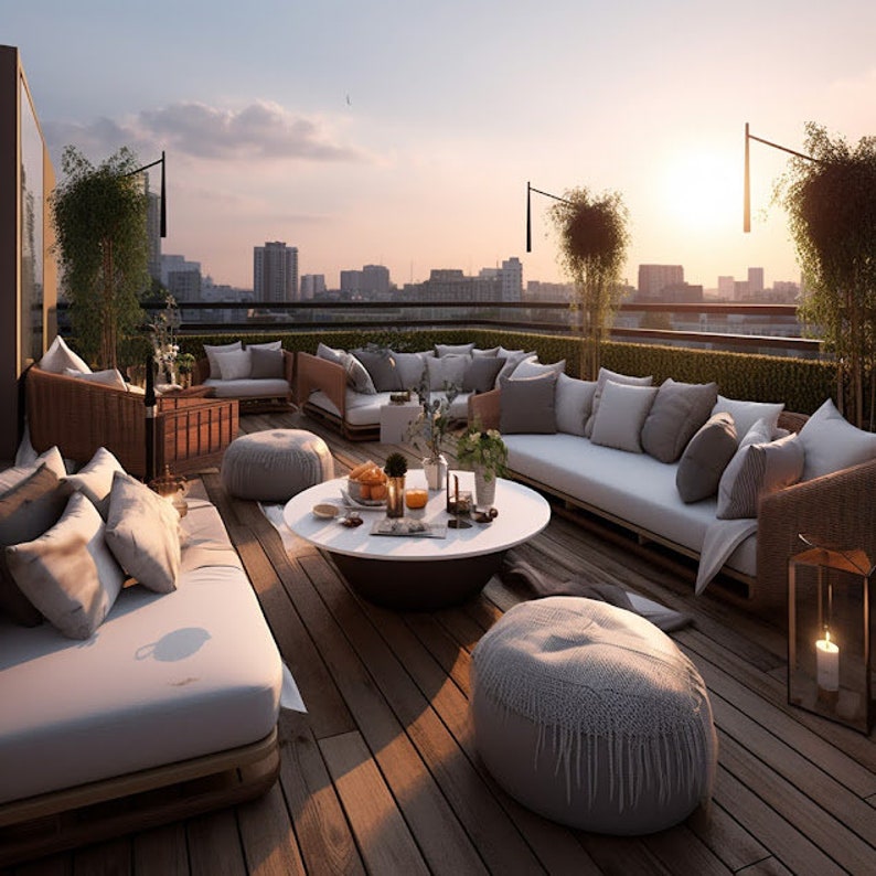 Modern Patio| 12 Pack| Virtual Backgrounds| Zoom, Google Meet, Skype ...