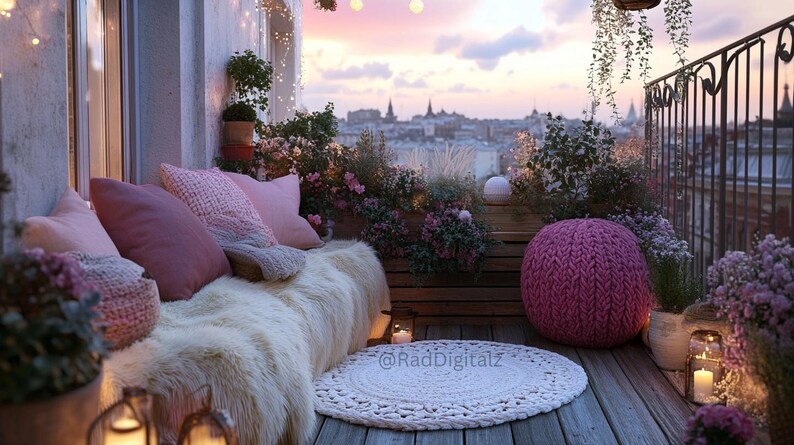 Pink Boho Patio Virtual Backgrounds 3 Pack for Zoom Skype Google Meet ...