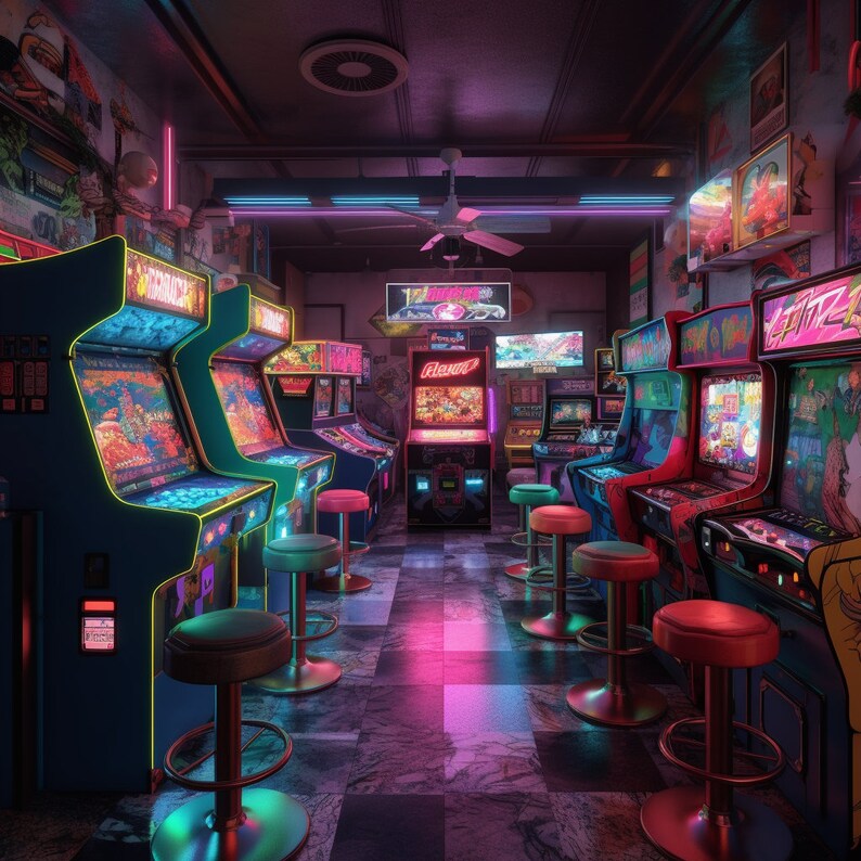 Retro Arcade|vintage| 12 Pack|virtual Backgrounds| Zoom, Google Meet ...