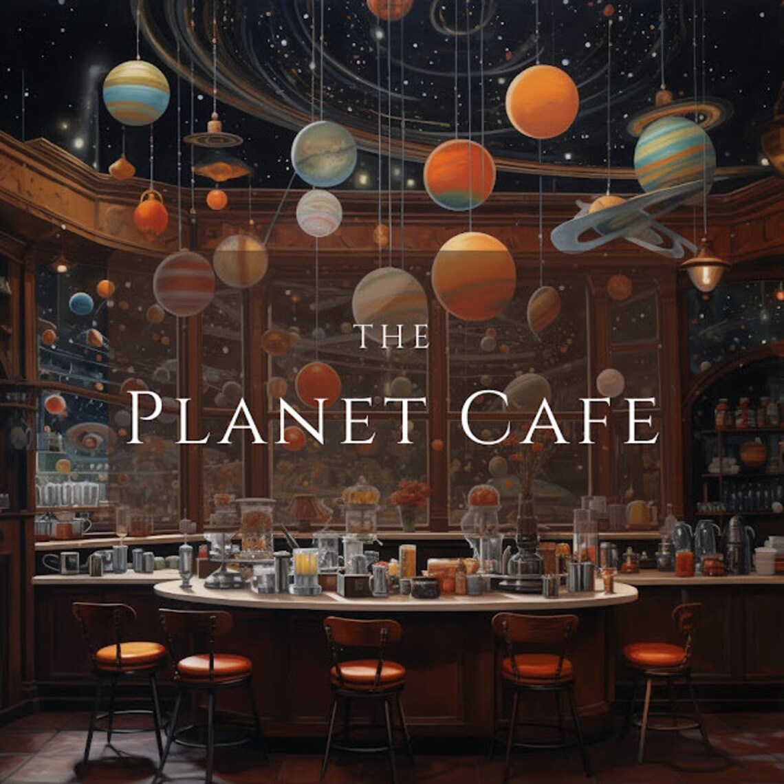 Planet Cafe| Virtual Backgrounds| 6 Pack| Zoom, Google Meet, Skype ...