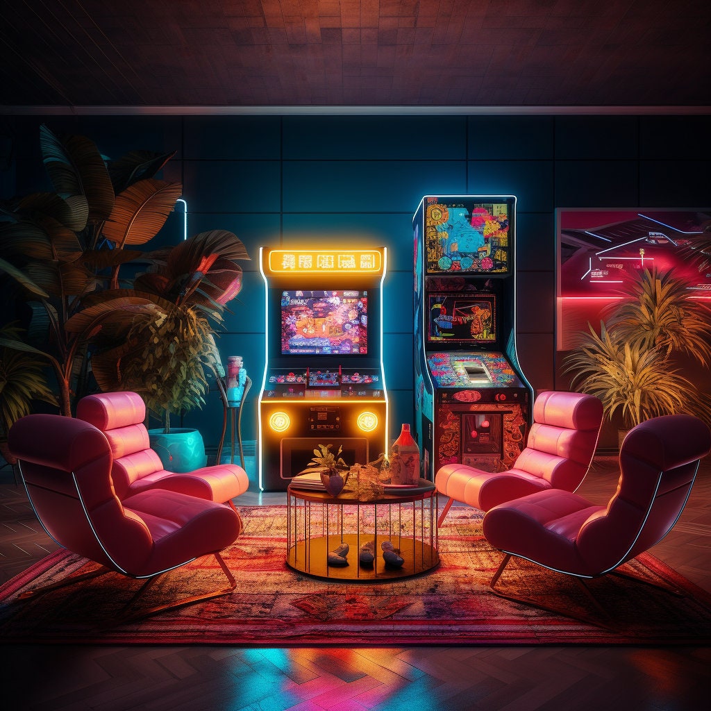 Retro Arcade|vintage| 12 Pack|virtual Backgrounds| Zoom, Google Meet ...