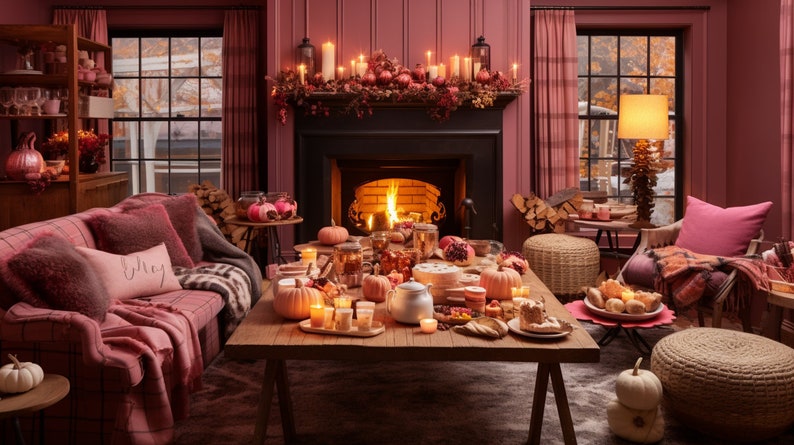 Autumn Pink Virtual Backgrounds Zoom Skype Webex Google Meet 15 Pack - Etsy