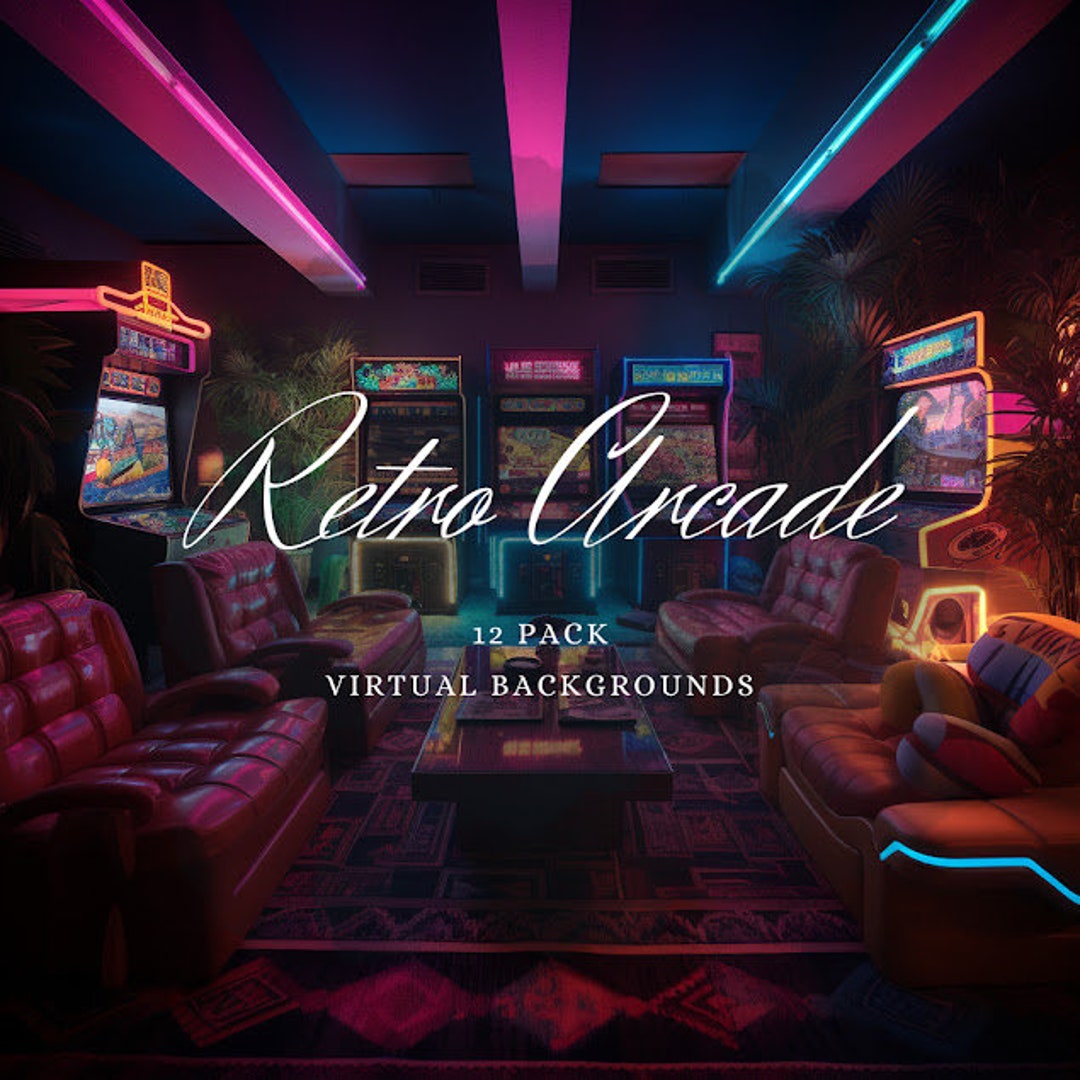 Retro Arcade|vintage| 12 Pack|virtual Backgrounds| Zoom, Google Meet ...