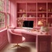 Pretty in Pink| Virtual Office Background With Shelves| 8 Pack Shelving ...