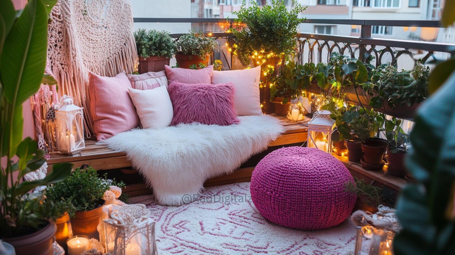 Pink Boho Patio Virtual Backgrounds 3 Pack for Zoom Skype Google Meet ...