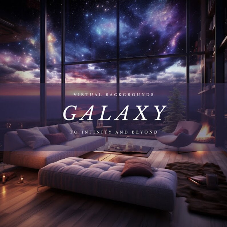 Galactic Room Virtual Backgrounds Modern Galaxy Room Stars Clouds ...