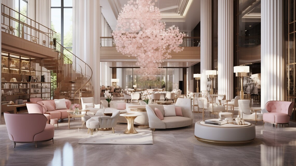 Pink Lobby Zoom Backgrounds 8 Pack - Etsy Canada