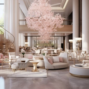 Pink Lobby Zoom Backgrounds 8 Pack - Etsy Canada