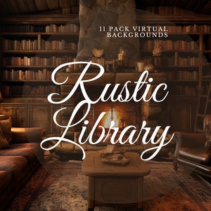 Rustic Library Virtual Backgrounds 11 Pack Zoom Background, Skype ...