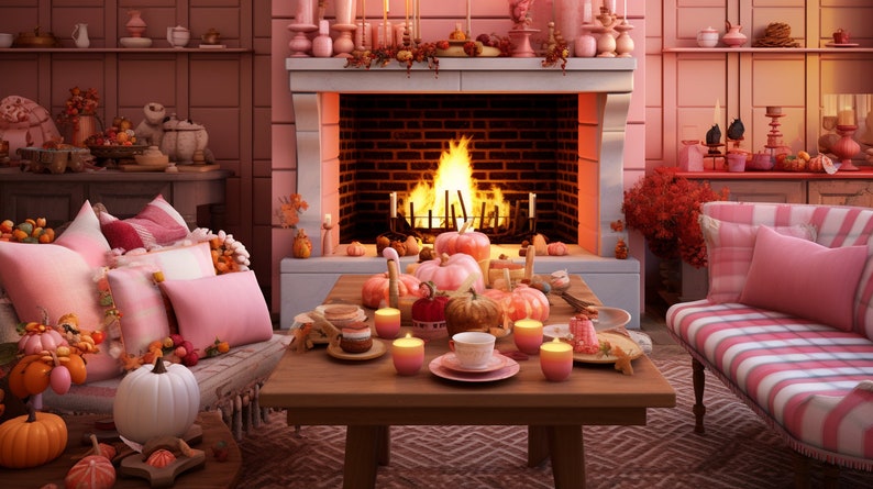 Autumn Pink Virtual Backgrounds Zoom Skype Webex Google Meet 15 Pack - Etsy