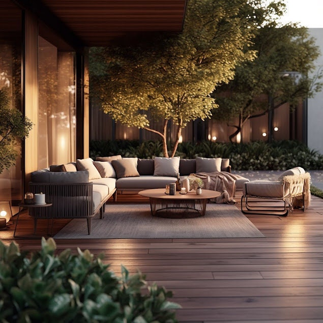 Modern Patio| 12 Pack| Virtual Backgrounds| Zoom, Google Meet, Skype ...