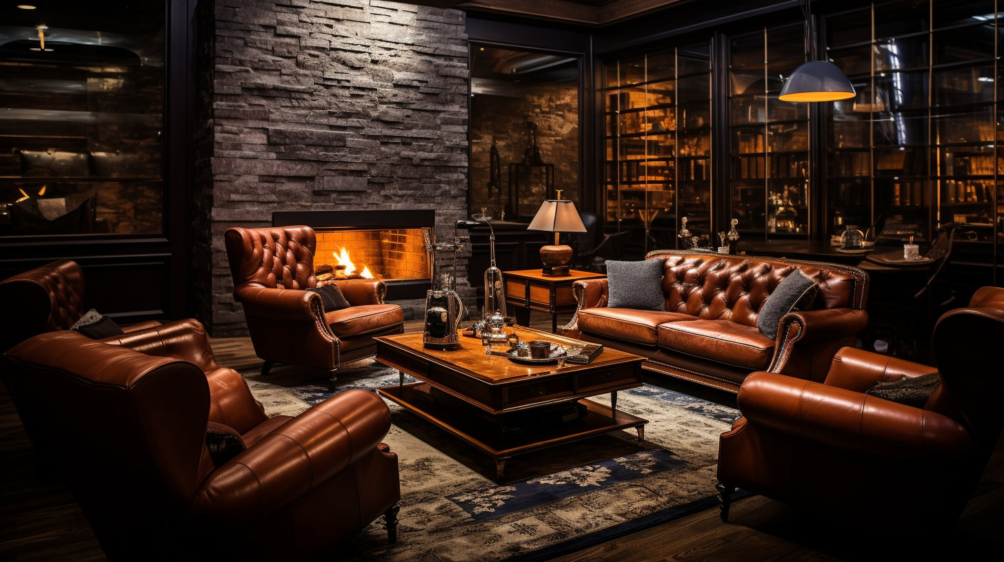 Cigar Lounge Virtual Backgrounds With Shelves 9 Pack Zoom, Google Meet ...