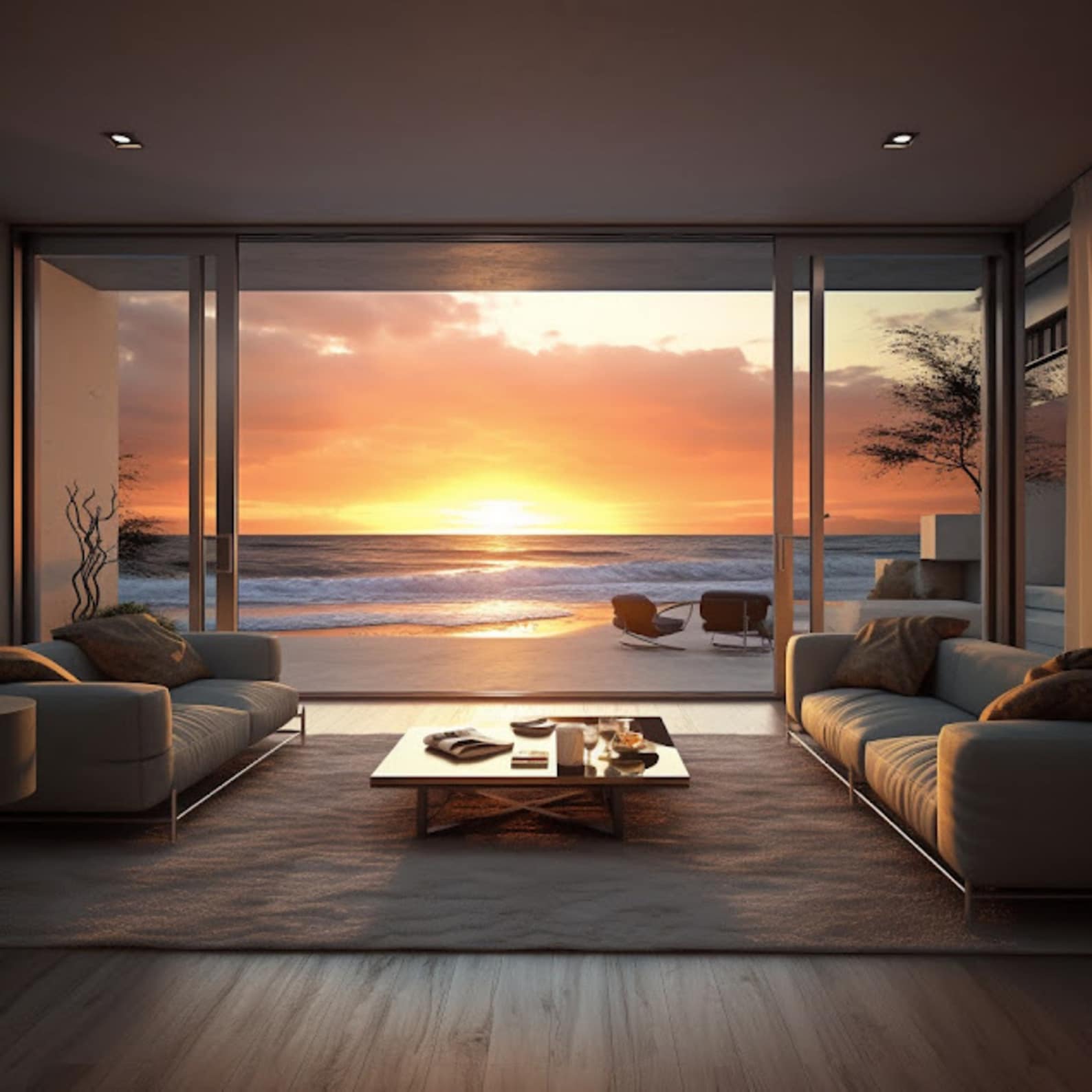 Sunset Paradise Living Room| Zoom Backgrounds |9 Count| Scenic View ...