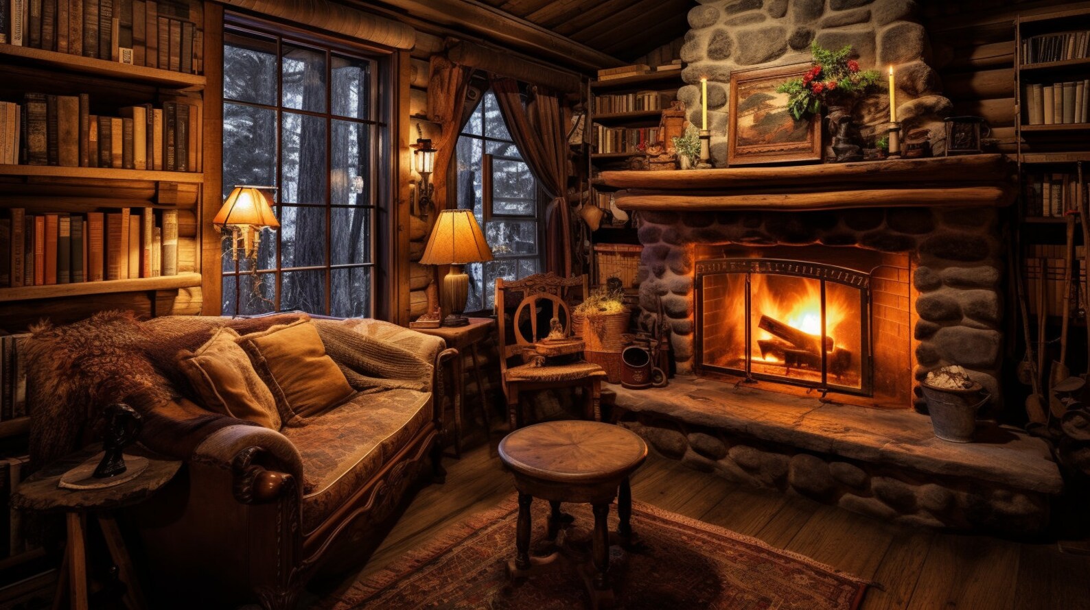 Rustic Library Virtual Backgrounds 11 Pack Zoom Background, Skype ...