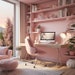 Pretty in Pink| Virtual Office Background With Shelves| 8 Pack Shelving ...