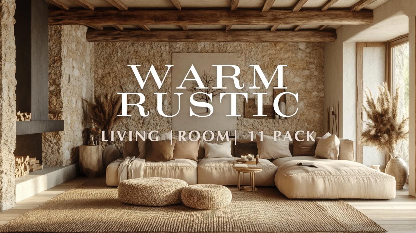 Warm Rustic Living Room 11 Pack of Virtual Backgrounds Zoom Skype Webex ...