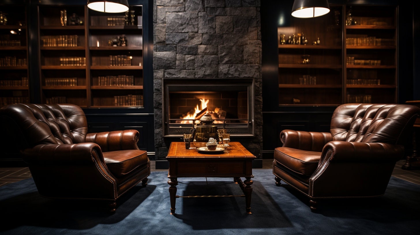 Cigar Lounge Virtual Backgrounds With Shelves 9 Pack Zoom, Google Meet ...