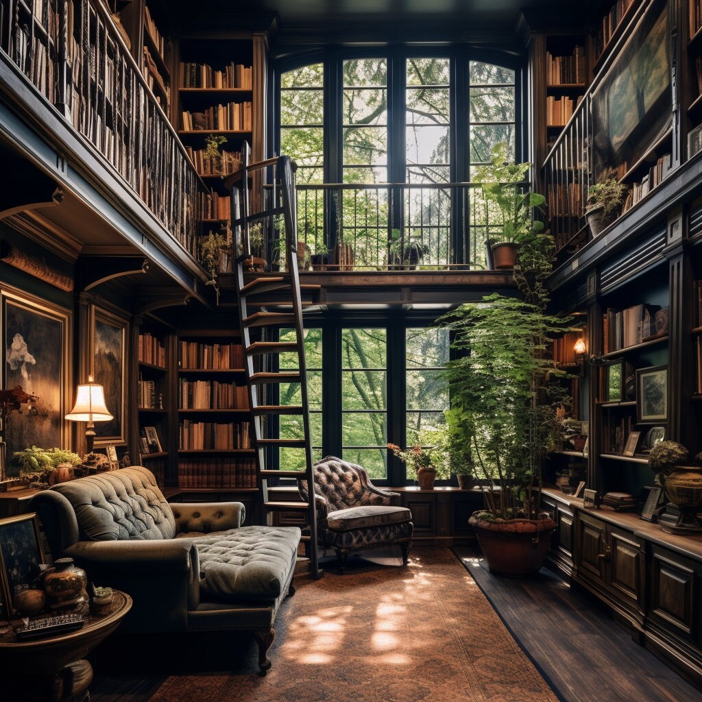 Modern Nook Bookshelf Virtual Backgrounds Professional Virtual Modern ...