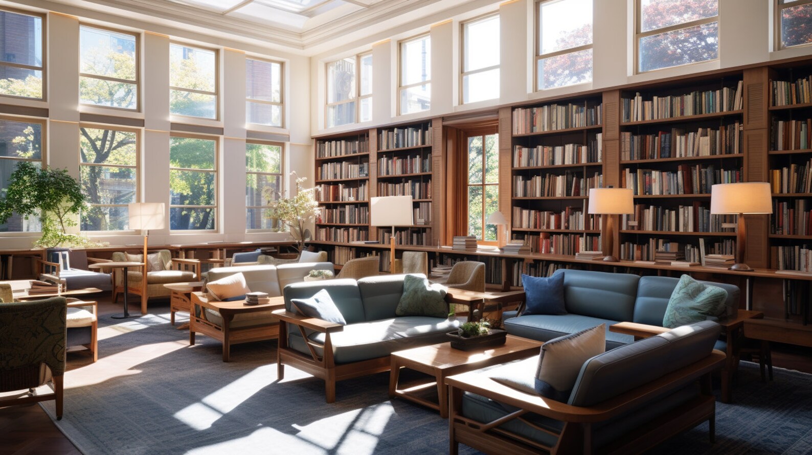 Library Virtual Zoom Backgrounds 4 Pack Zoom Skype Webex Google Meet ...