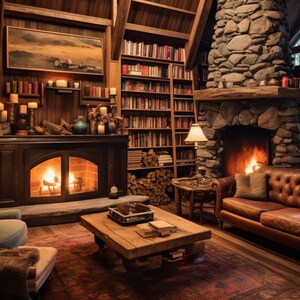 Rustic Library Virtual Backgrounds 11 Pack Zoom Background, Skype ...