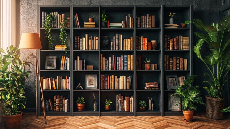 Sophisticated Bookshelf 6 Virtual Backgrounds for Meetings Zoom Skype ...