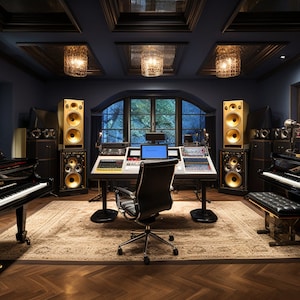 Music Studio Virtual Backgrounds 12 Pack Zoom Skype Webex Google Meet ...