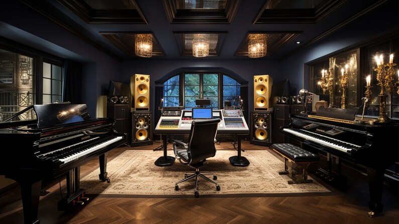 Music Studio Virtual Backgrounds 12 Pack Zoom Skype Webex Google Meet ...