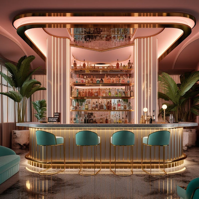 Retro Bar| Virtual Backgrounds| 10 Pack| Zoom, Google Meet, Skype ...