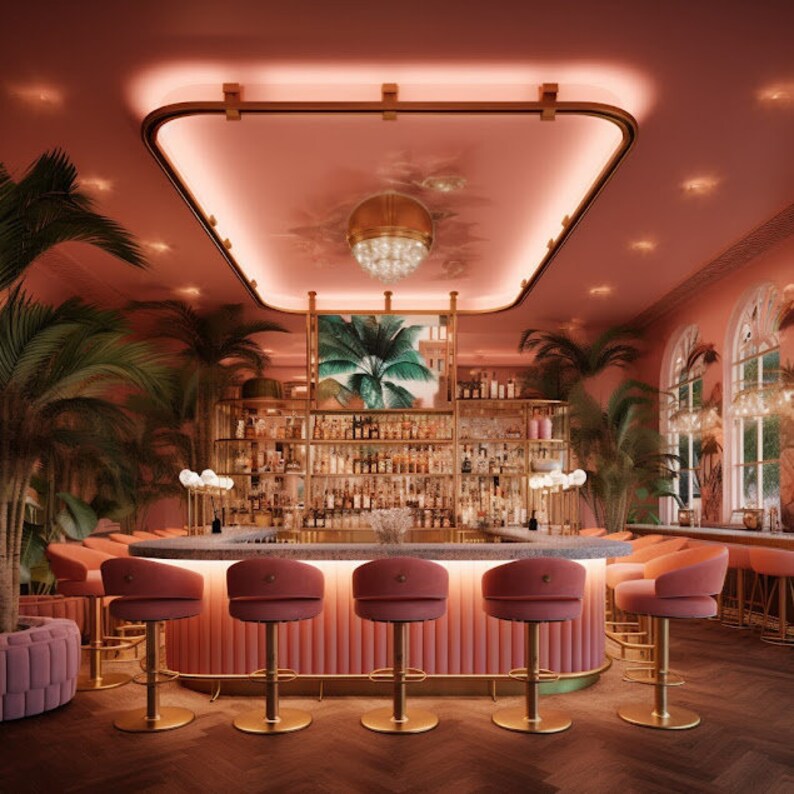 Retro Bar| Virtual Backgrounds| 10 Pack| Zoom, Google Meet, Skype ...