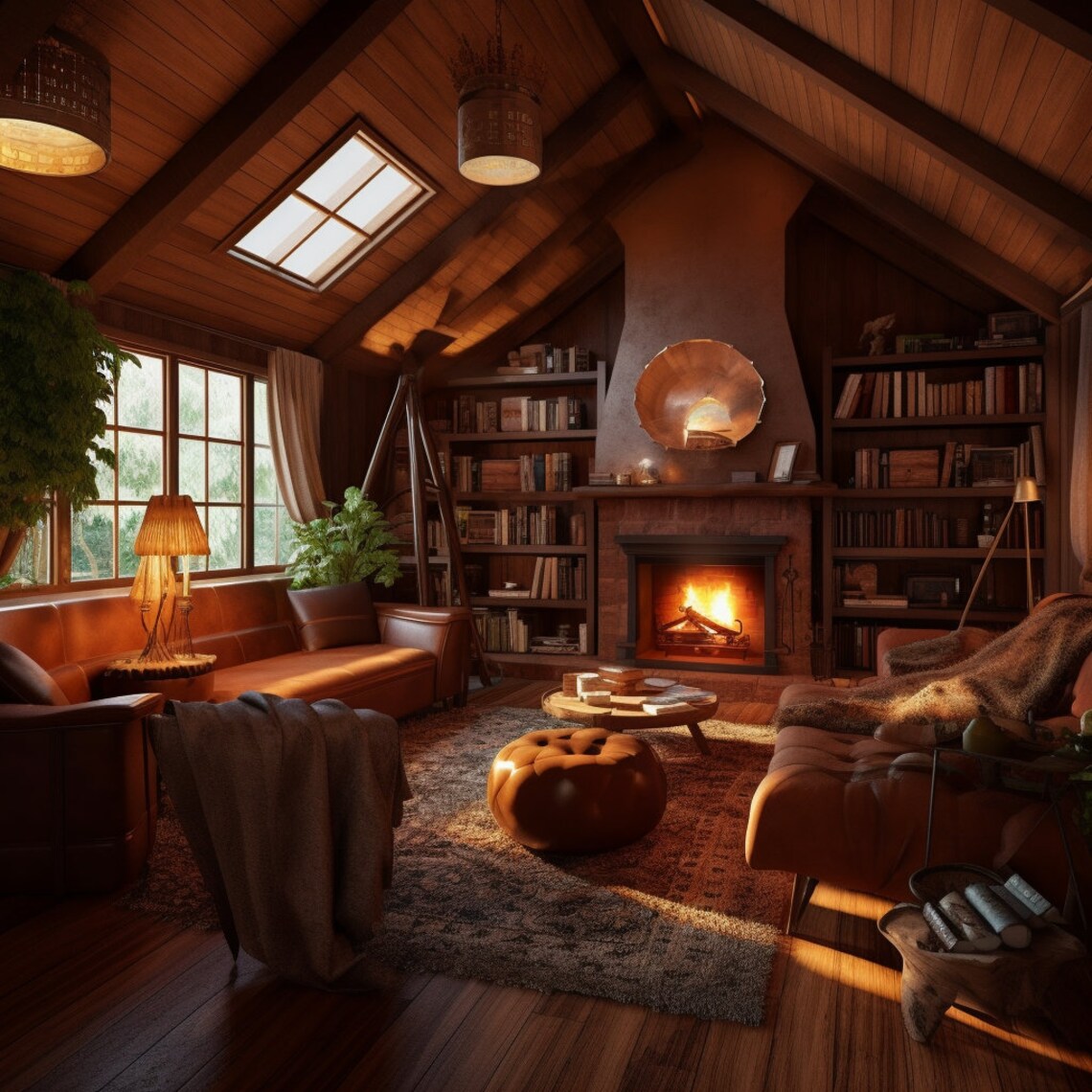 Rustic Retreat| Modern Cabin Virtual Backgrounds| 7 Pack | Zoom, Google ...