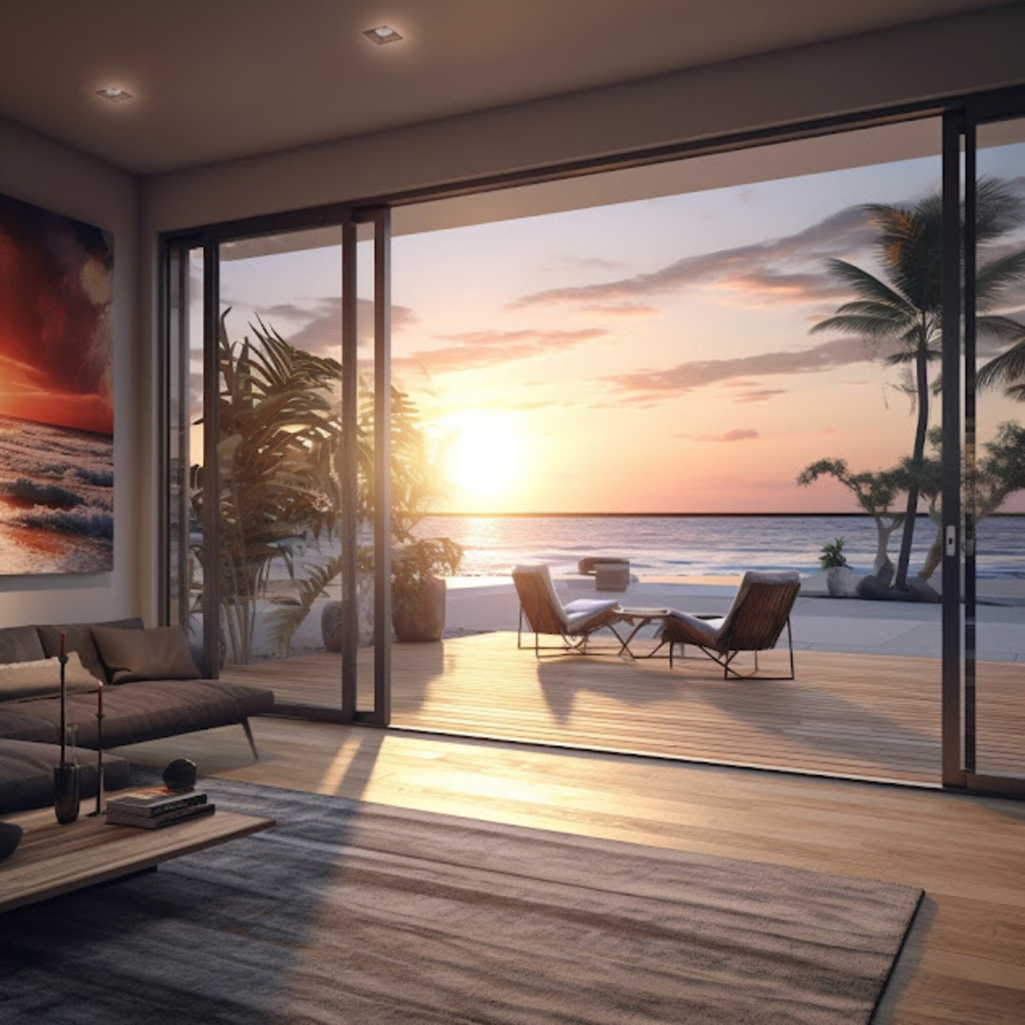 Sunset Paradise Living Room| Zoom Backgrounds |9 Count| Scenic View ...
