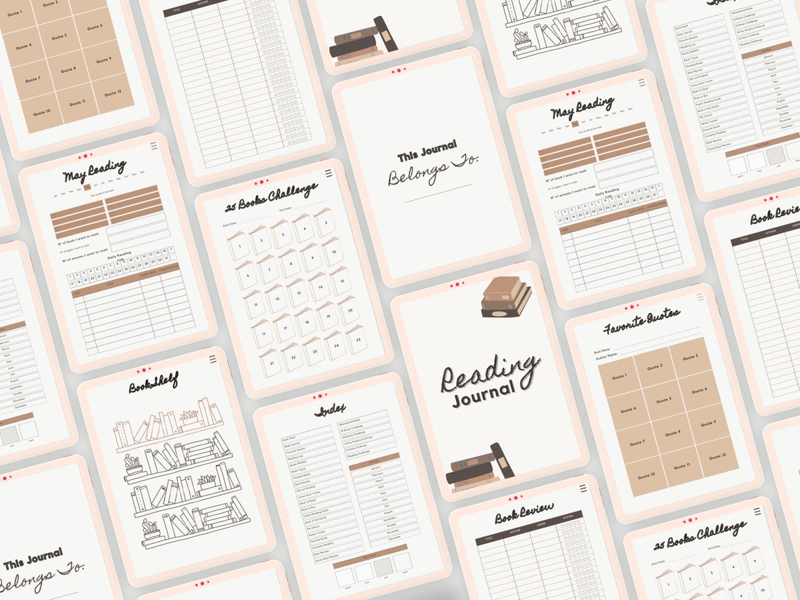 Digital Reading Journal - Etsy