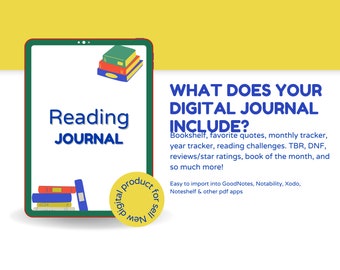 Digital Reading Journal - Etsy
