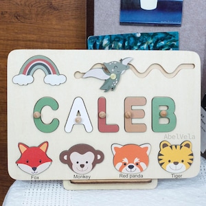 Personalized Baby Busy Board Name Puzzle , Christmas Gift, Animal ...