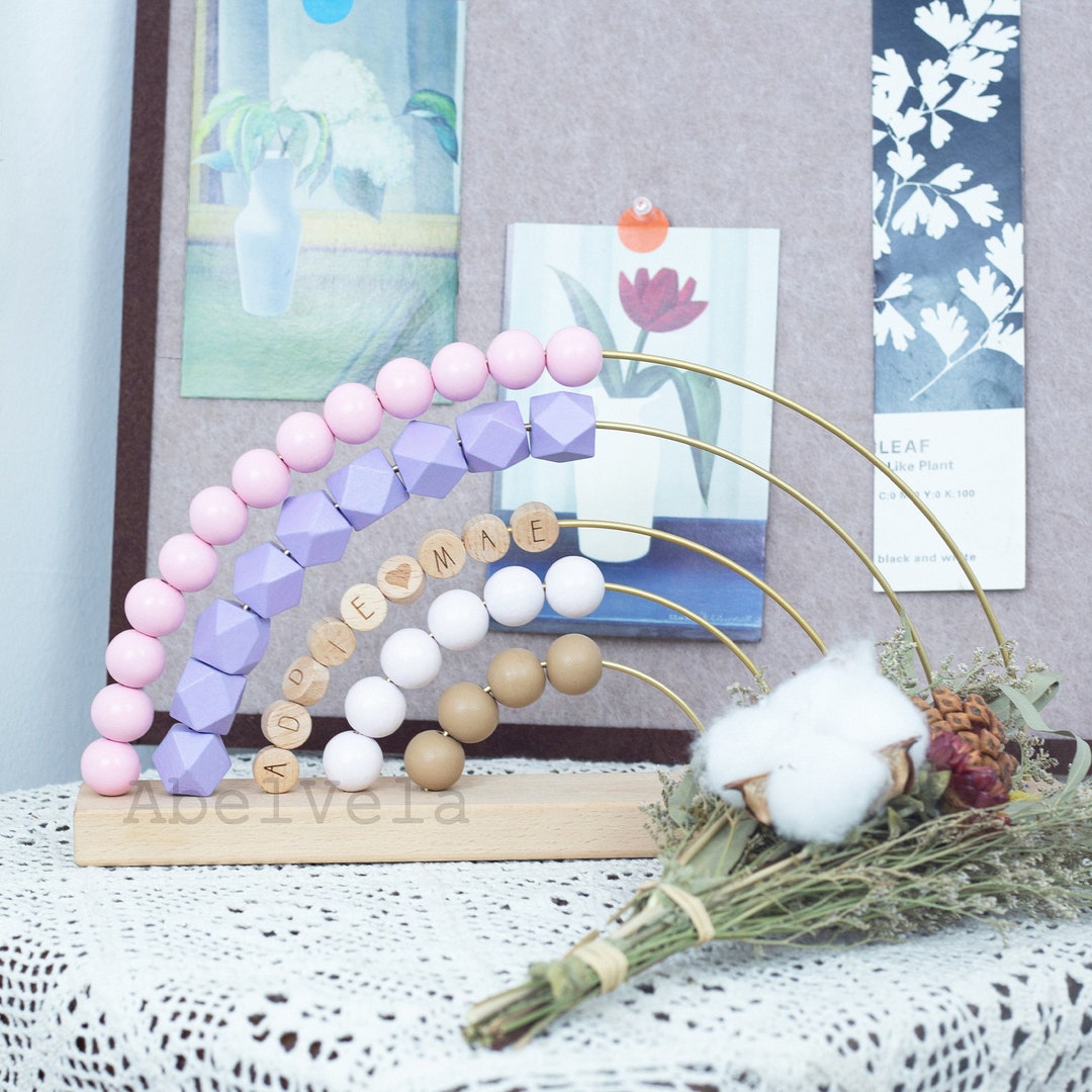 Personalized Name Rainbow Abacus, Baby Keepsakes,birthday Gifts,nursery ...