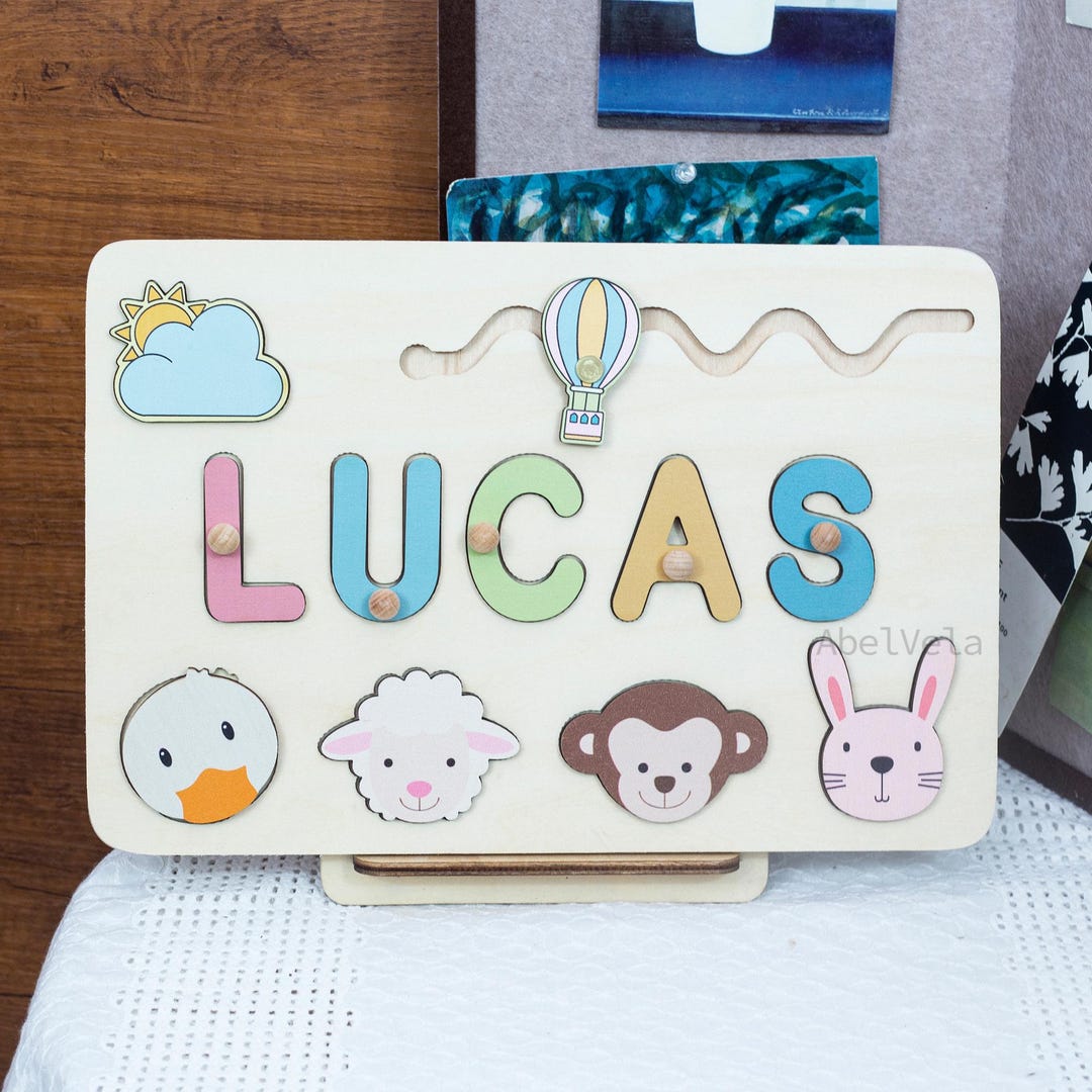 Personalized Handmade Animal Name Puzzle, Educational Name Puzzle,1st ...