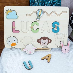 Personalized Baby Busy Board Name Puzzle , Christmas Gift, Animal ...