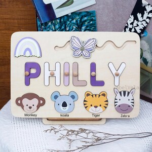 Personalized Baby Busy Board Name Puzzle , Christmas Gift, Animal ...